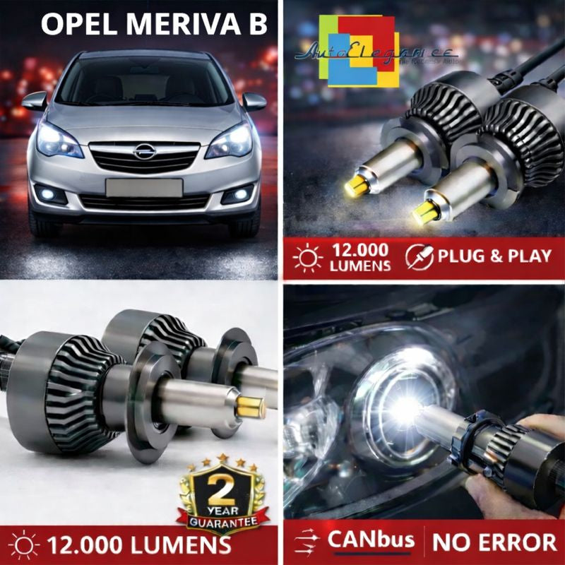 KIT LED per OPEL MERIVA B ANABAGLIANTI H7 CANBUS Bianco 6500K 360 grad ...