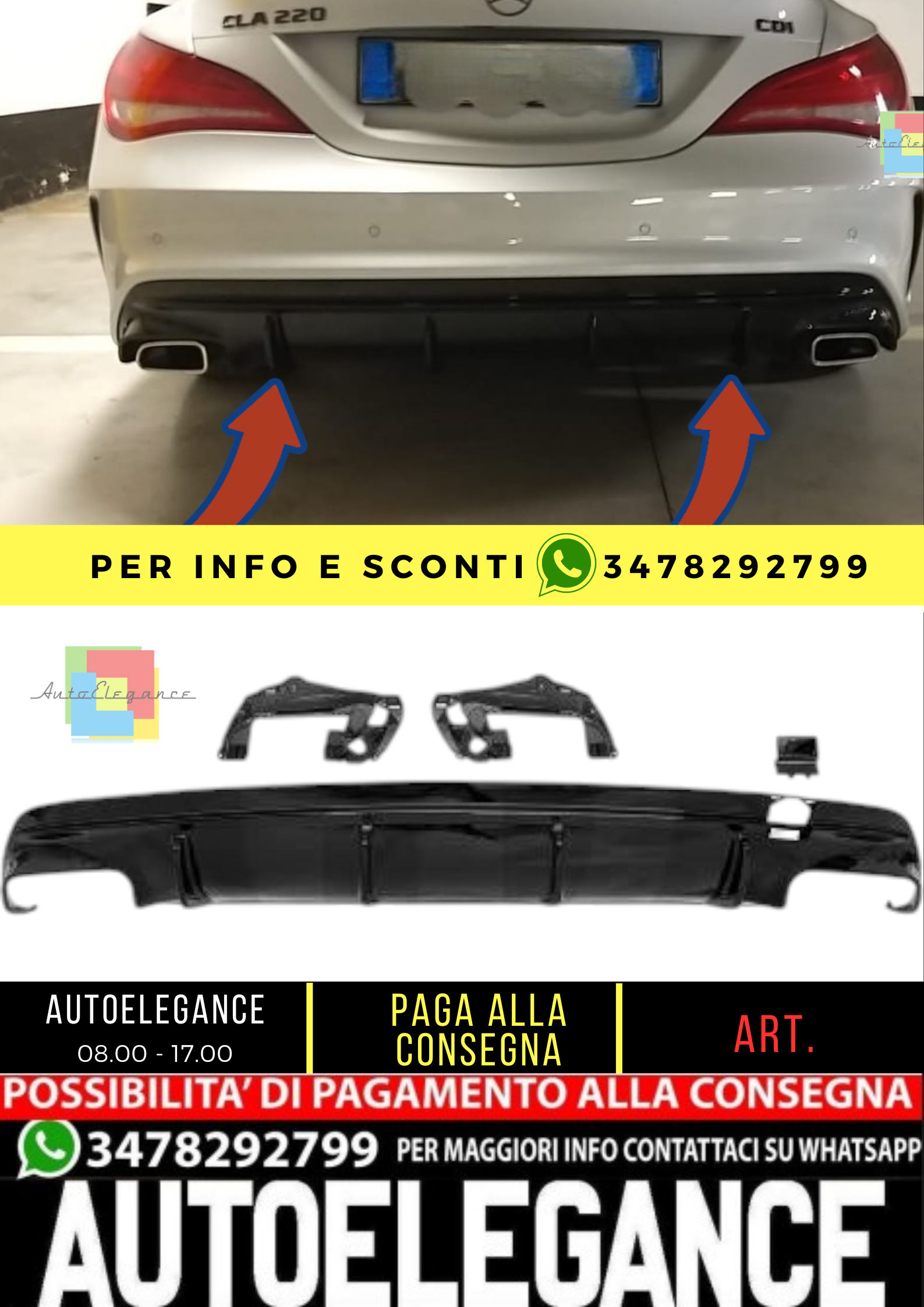 🔥DIFFUSORE ADATTO PER MERCEDES BENZ CLA C177🔥 – AUTOELEGANCERICAMBI