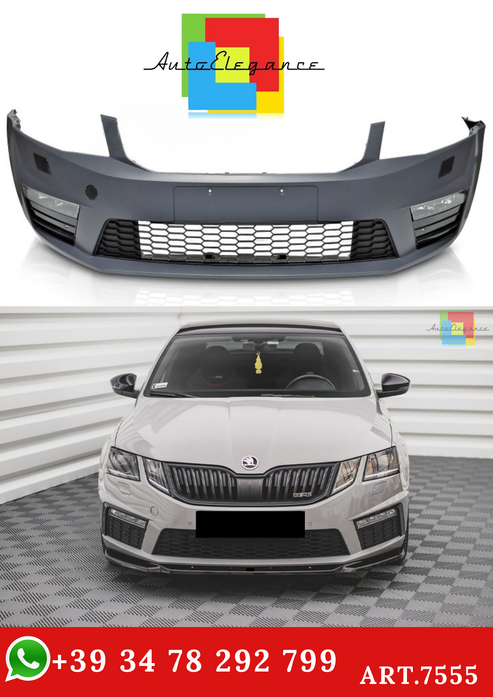 💫ART.7555 Paraurti Anteriore SPORTIVO per SKODA OCTAVIA III 2012-2016💫 ...