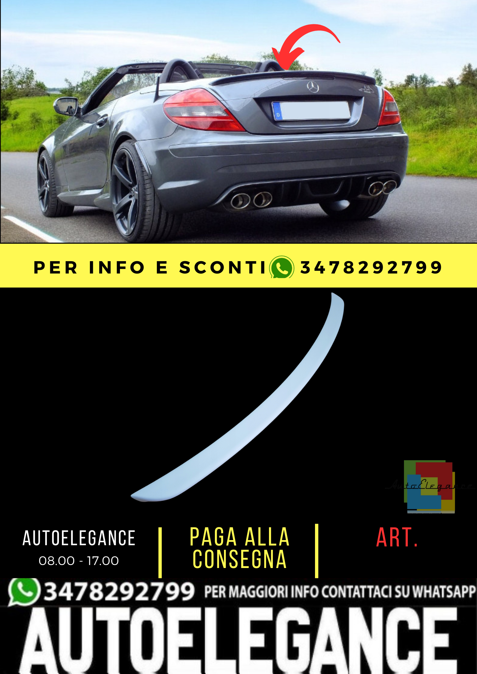 💕SPOILER ADATTO PER MERCEDES SLK 171 W171 AMG 💕 – AUTOELEGANCERICAMBI