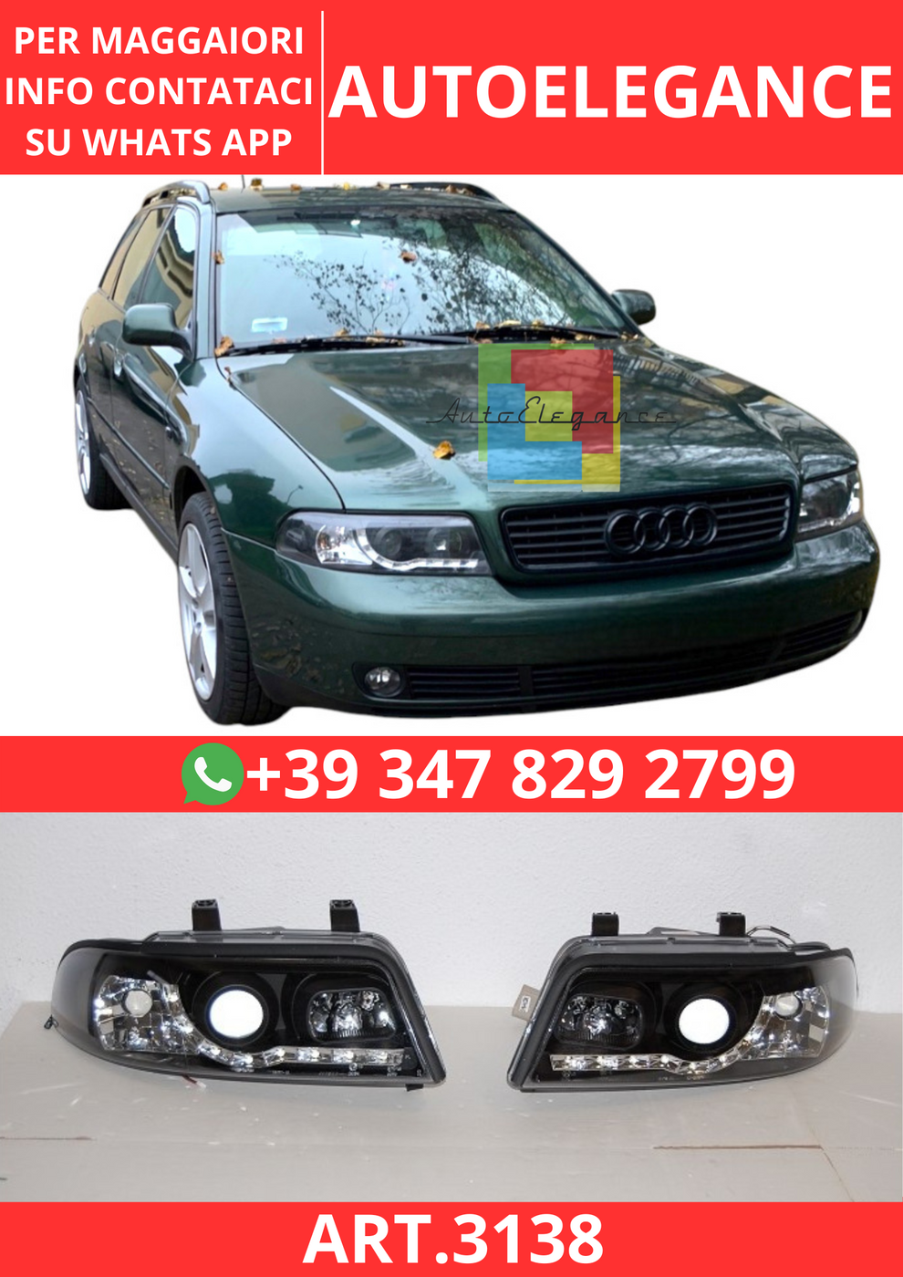 💫ART.3138 Fari Day Light Audi A4 B5 99-01💫 – AUTOELEGANCERICAMBI