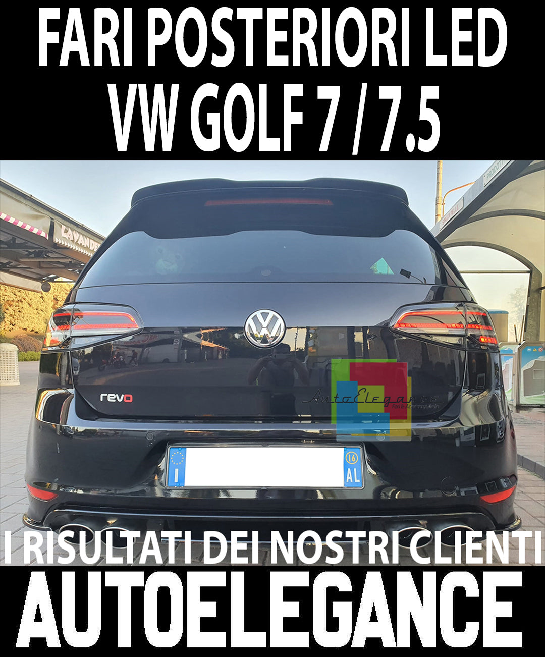 VW GOLF 7 VII DAL 2012-2019 FARI POSTERIORI FRECCIA LED DINAMICI NERI ...